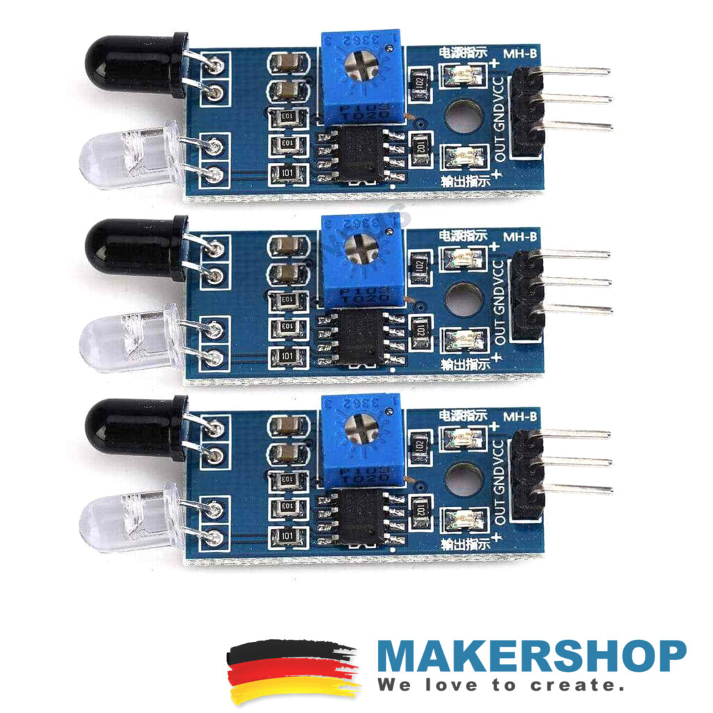 Reflektierende IR Lichtschranke Optisch Sensor Modul Arduino Raspberry – MAKERSHOP.DE