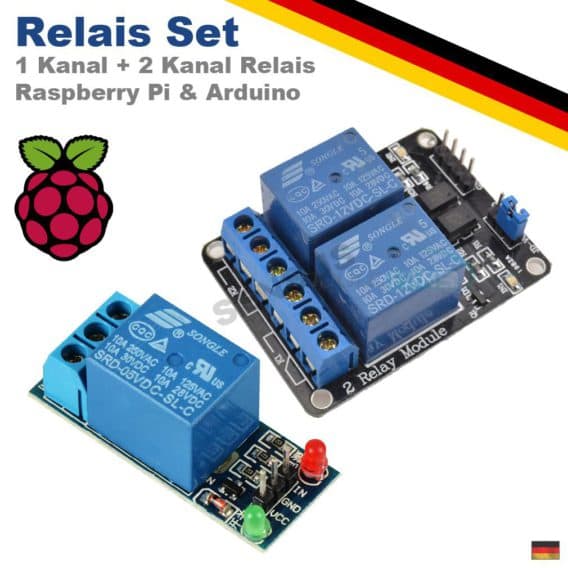 1 + 2 Kanal Relais | 5V Arduino Raspberry Pi Starter Set Kit Bundle ...