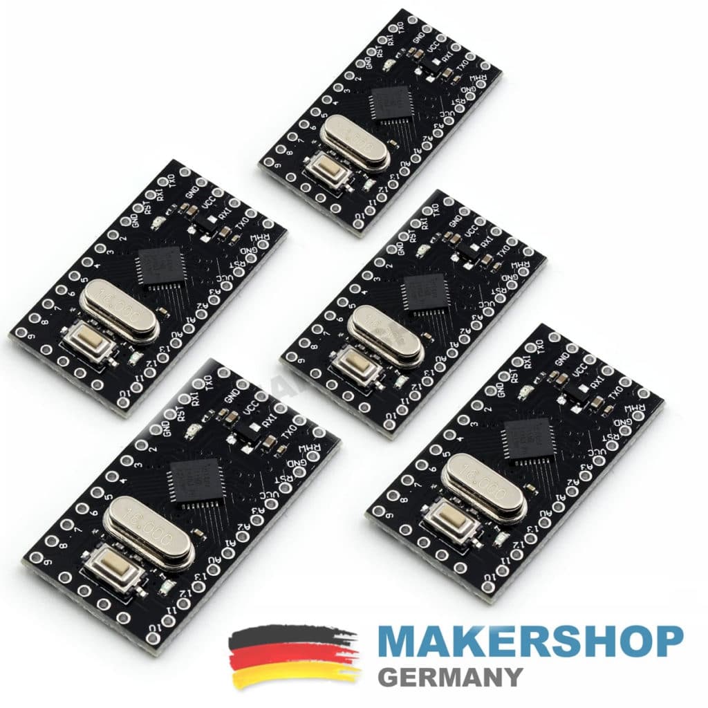 5 x Atmel ATmega 168 16MHz 5V Board kompatibel zu Arduino Pro Mini ...
