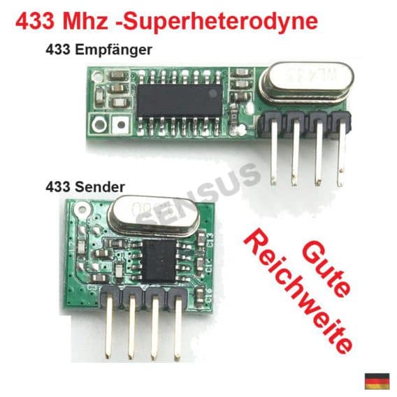 433 Mhz Sender Empfänger RF Funk Modul FS1000A xy-mk-5v Arduino ...