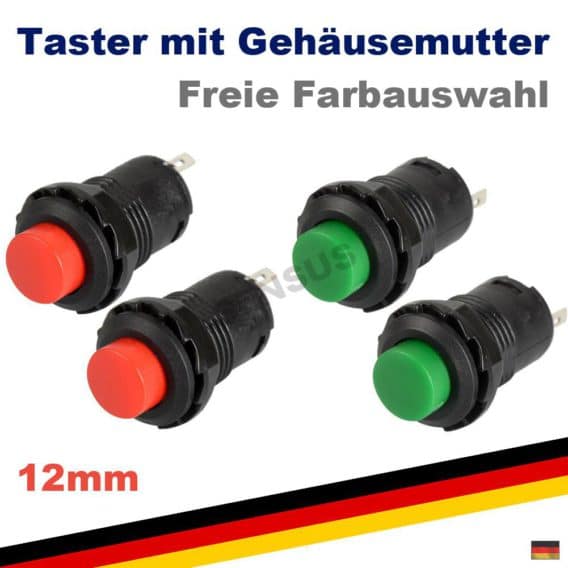 Drucktaster 12mm (rot,grün) für Arduino Raspberry – MAKERSHOP.DE