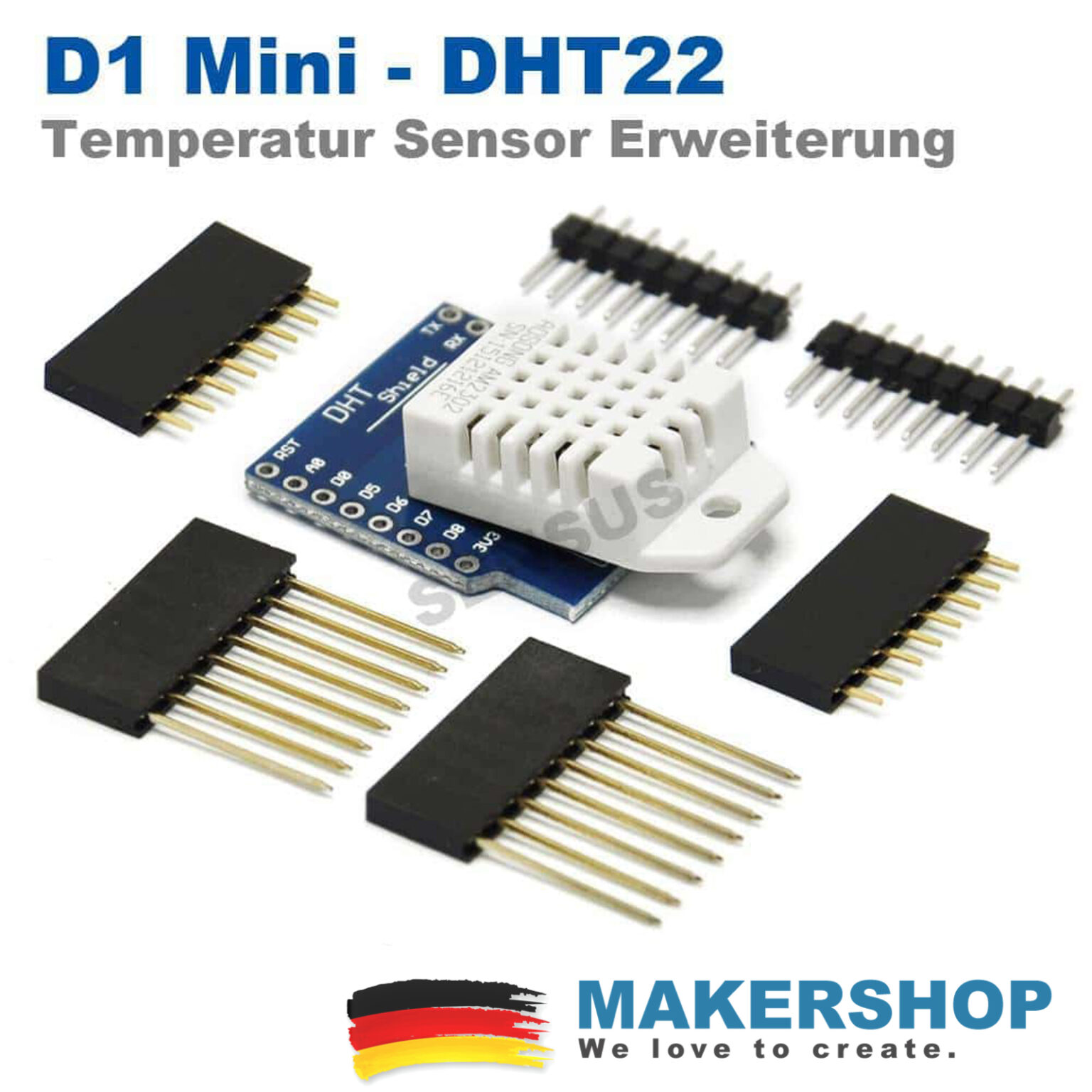 DHT22 Temperatur Luftfeuchtigkeit Sensor Shield für WeMos D1 Mini ...