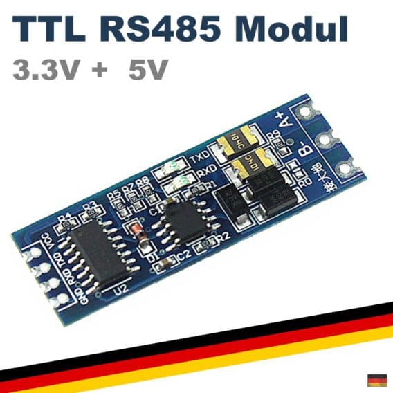 TTL RS485 Adapter 485 UART Seriell 3.3V 5 Volt Level Konverter Modul Arduino Raspberry Pi ...