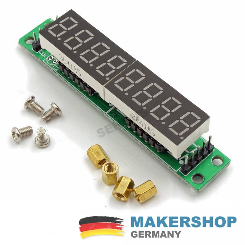 LED 7 Segment 8-stellig MAX7219 Anzeige Modul Arduino Raspberry Pi – MAKERSHOP.DE