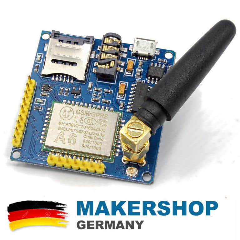 A6 Quad Band GSM Shield SMS GPRS SIM900A Audio A6 Modul Arduino ...