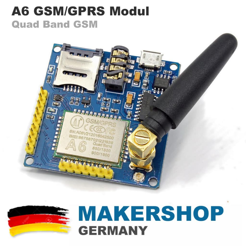A6 Quad Band GSM Shield SMS GPRS SIM900A Audio A6 Modul Arduino ...