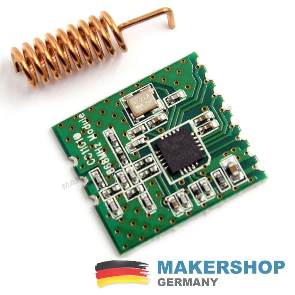 CC1101 868 MHz Wireless Funk Modul Transciever FHEM CUL Arduino Raspberry Pi – MAKERSHOP.DE