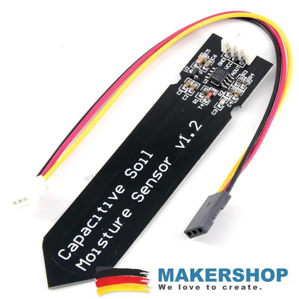 Kapazitiver Feuchtigkeitssensor Erde Blumenerde Bodenfeuchte Arduino ...