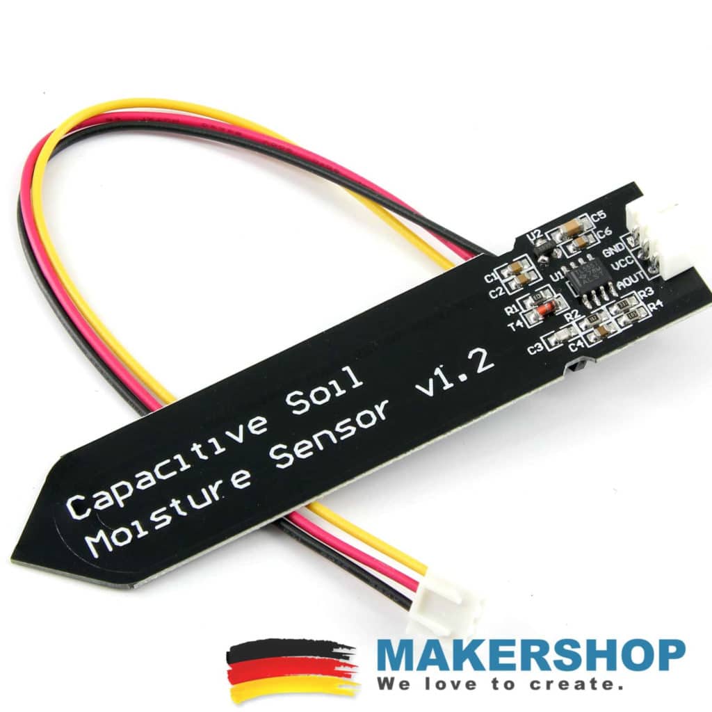 Kapazitiver Feuchtigkeitssensor Erde Blumenerde Bodenfeuchte Arduino ...