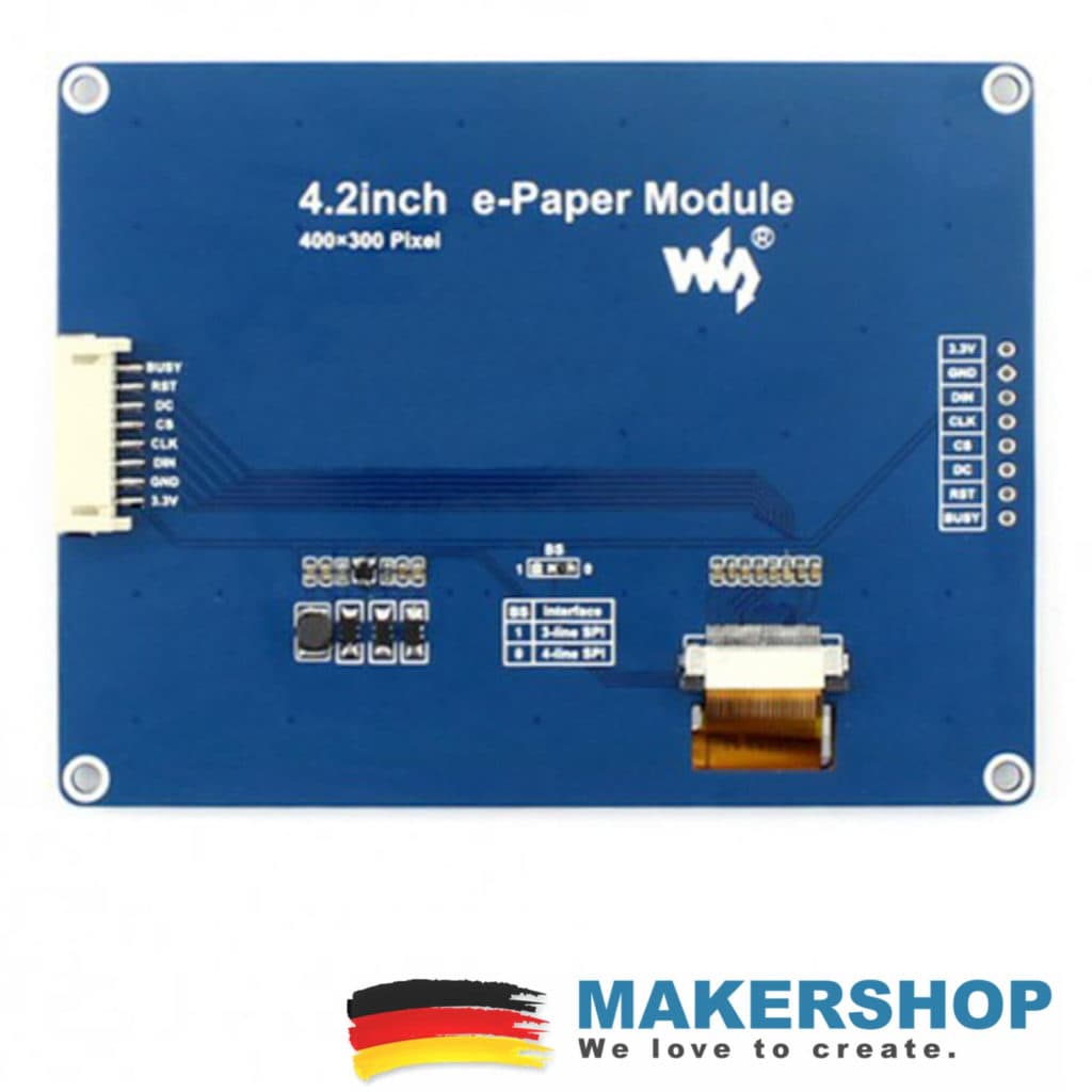 Waveshare 4,2″ Farb E-Ink E-Paper 400×300 SPI LCD Display Modul ...