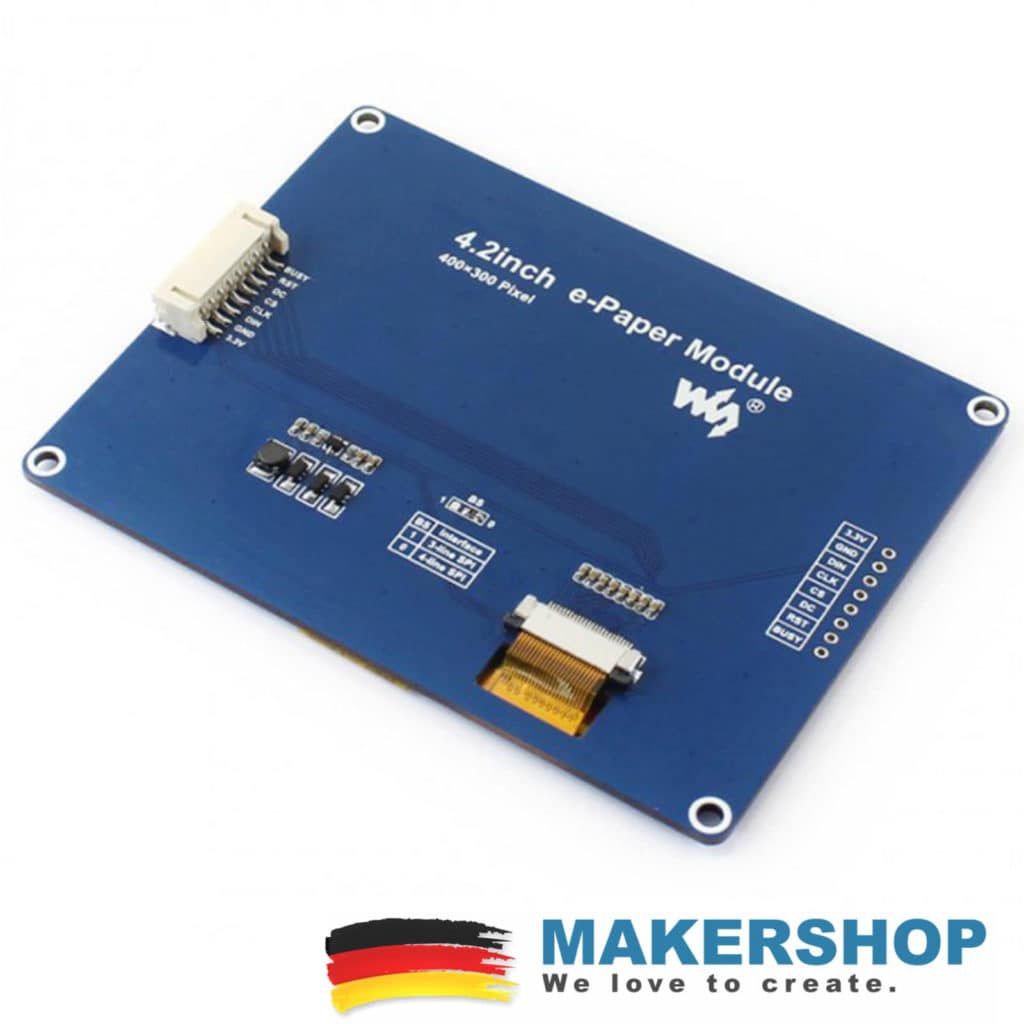 Waveshare 4,2″ Farb E-Ink E-Paper 400×300 SPI LCD Display Modul Raspberry Arduino – 13454 ...