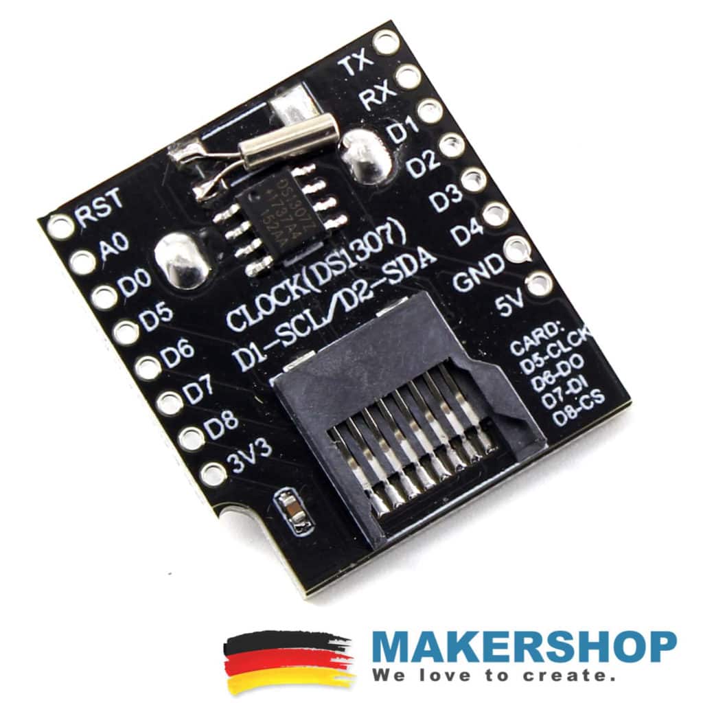 Data Logger Shield DS1307 MicroSD Slot Wemos für D1 Mini NodeMCU ...