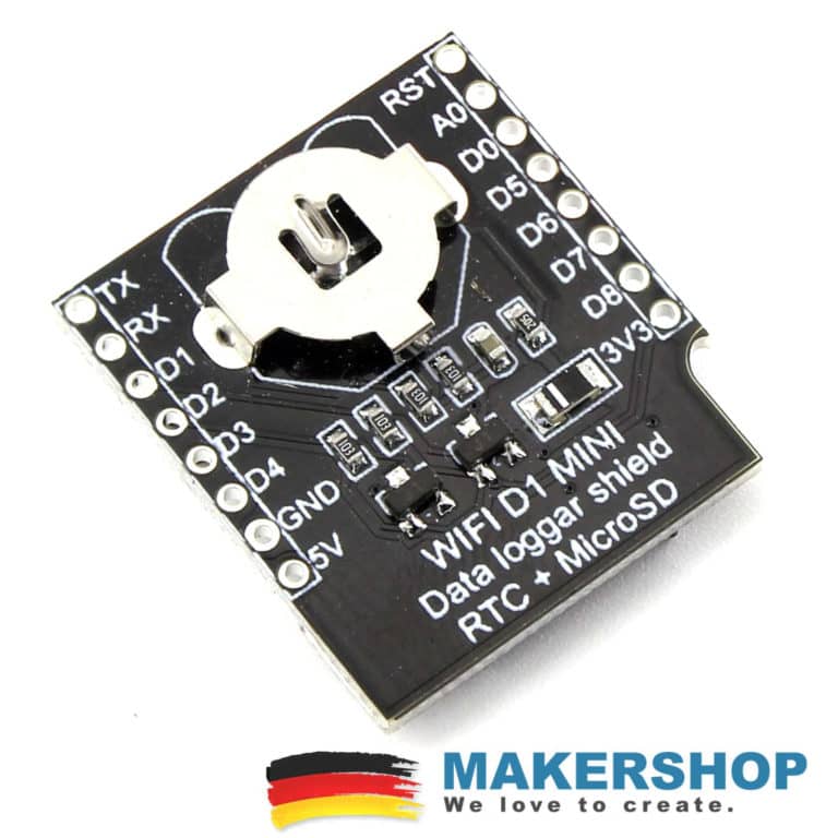 Data Logger Shield DS1307 MicroSD Slot Wemos für D1 Mini NodeMCU ...