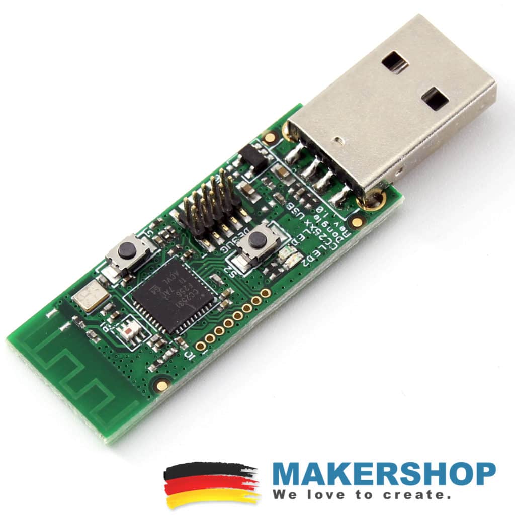 CC2531 USB + Firmware – Sniffer Stick Antenne Zigbee iobroker FHEM Openhab – MAKERSHOP.DE