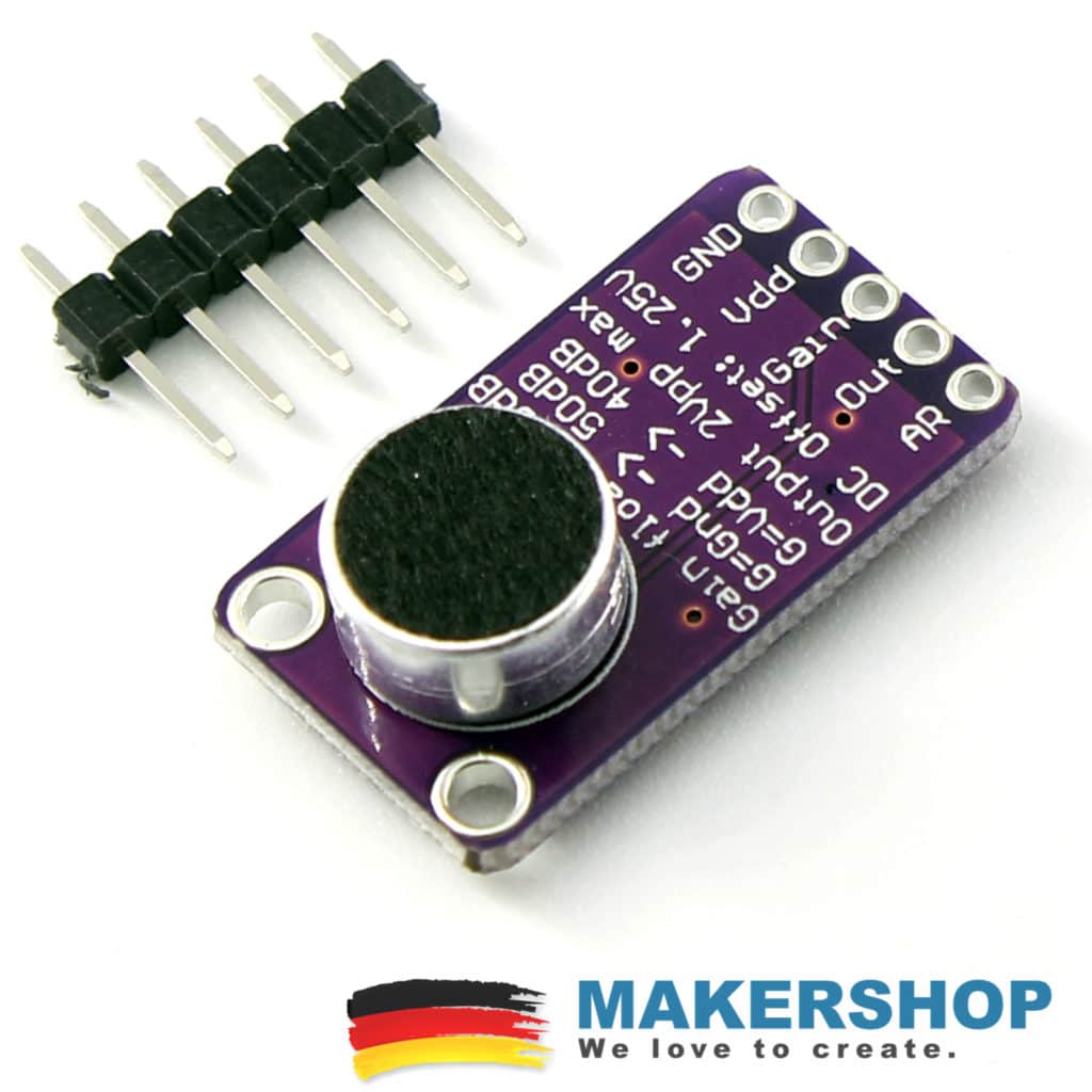 MAX9814 Sound Sensor Geräuschsensor Mikrofon Microphone Module Arduino Raspberry Pi – MAKERSHOP.DE