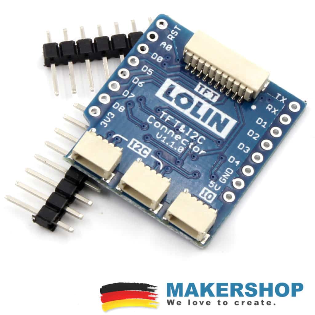 Wemos Lolin TFT i2C Connector Shield V1.1.0 – MAKERSHOP.DE