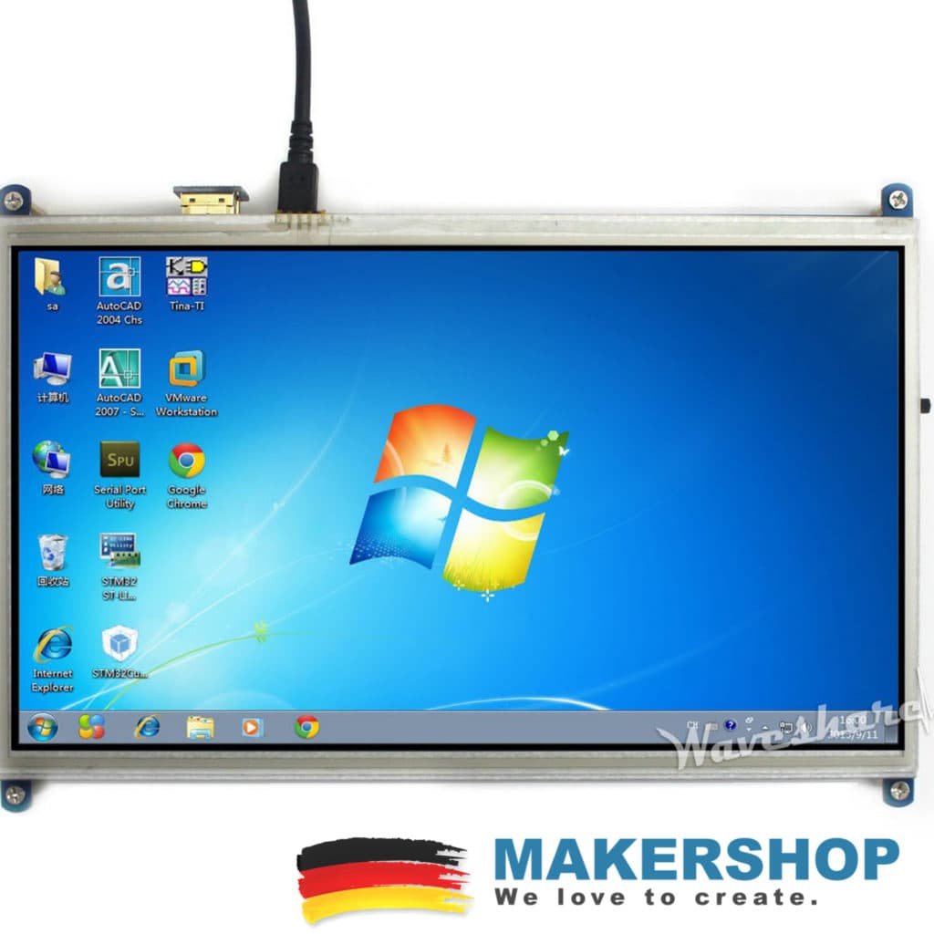 Waveshare 10.1 inch HDMI Display 1024×600 Touchscreen LCD Raspberry Pi ...