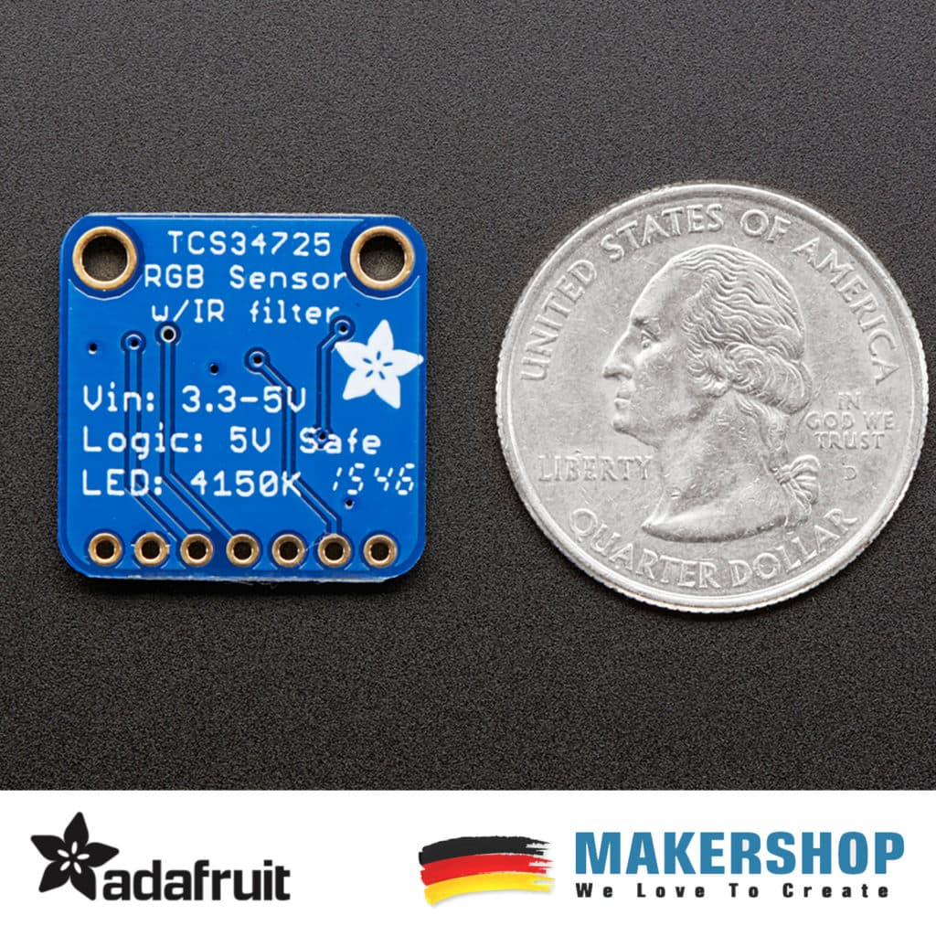 Adafruit RGB TCS34725 Color Farb Sensor mit IR Filter + LED Arduino ...