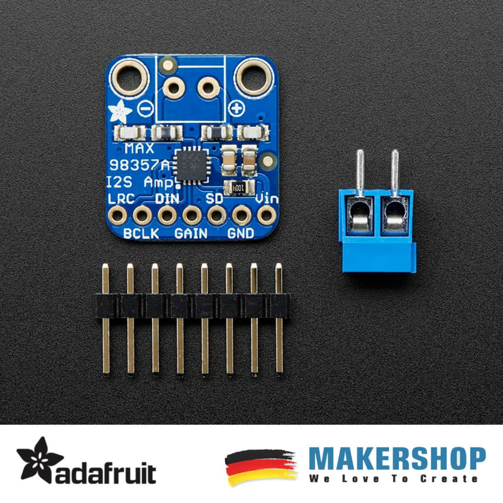 Adafruit I2S MAX98357A 3W Class D Amplifier Breakout Audio Verstärker ...