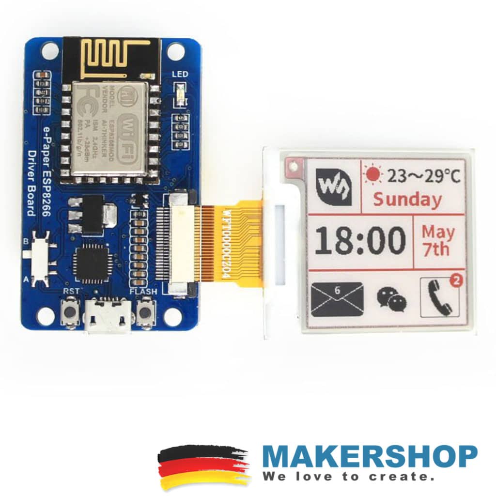 Waveshare ESP8266 Wifi e-Paper Driver Universal Board SPI WLAN E-Ink Display – 14138 – MAKERSHOP.DE