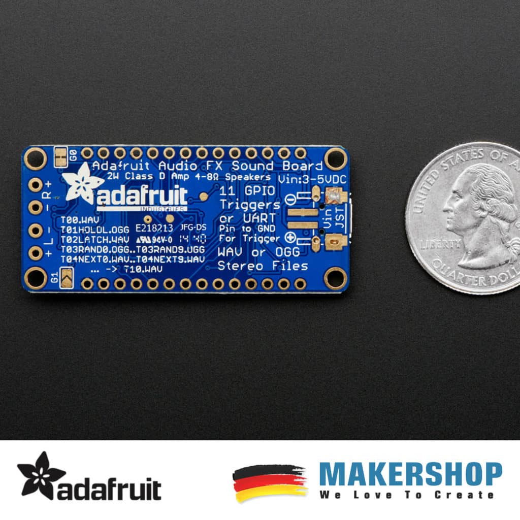 Adafruit Audio FX Sound Board + 2x2W Amp – WAV/OGG Trigger 16MB Arduino ...