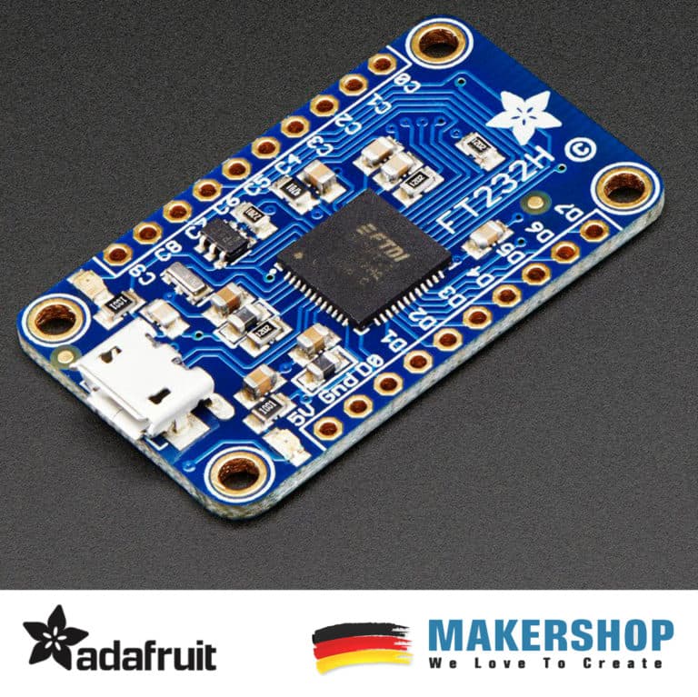 Adafruit FTDI FT232H Breakout Adapter USB zu GPIO SPI I2C UART JTAG Serial 2264 – MAKERSHOP.DE