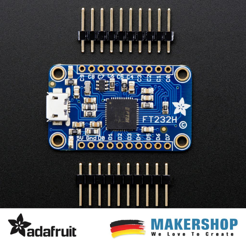 Adafruit FTDI FT232H Breakout Adapter USB zu GPIO SPI I2C UART JTAG ...