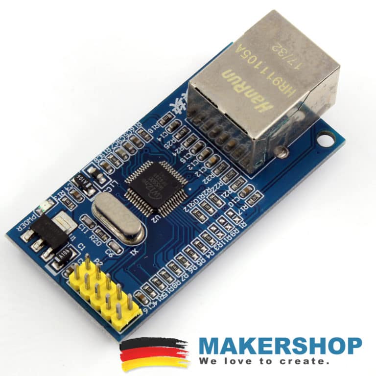Wiznet W5500 Ethernet Shield SPI Adapter TCP UDP RJ45 Arduino ESP8266 Modul – MAKERSHOP.DE