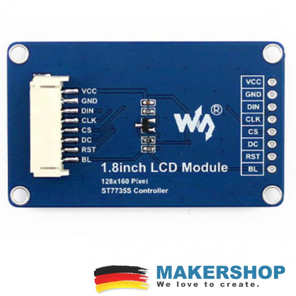 Waveshare 1.8inch SPI LED LCD Modul 128×160 Display Arduino Raspberry Pi 13892 – MAKERSHOP.DE