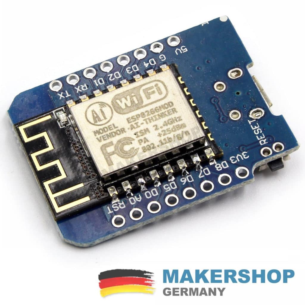 D1 ESP8266 Mini WLAN Board Mikrokontroller Wifi Modul Wemos Nodemcu Arduino – MAKERSHOP.DE